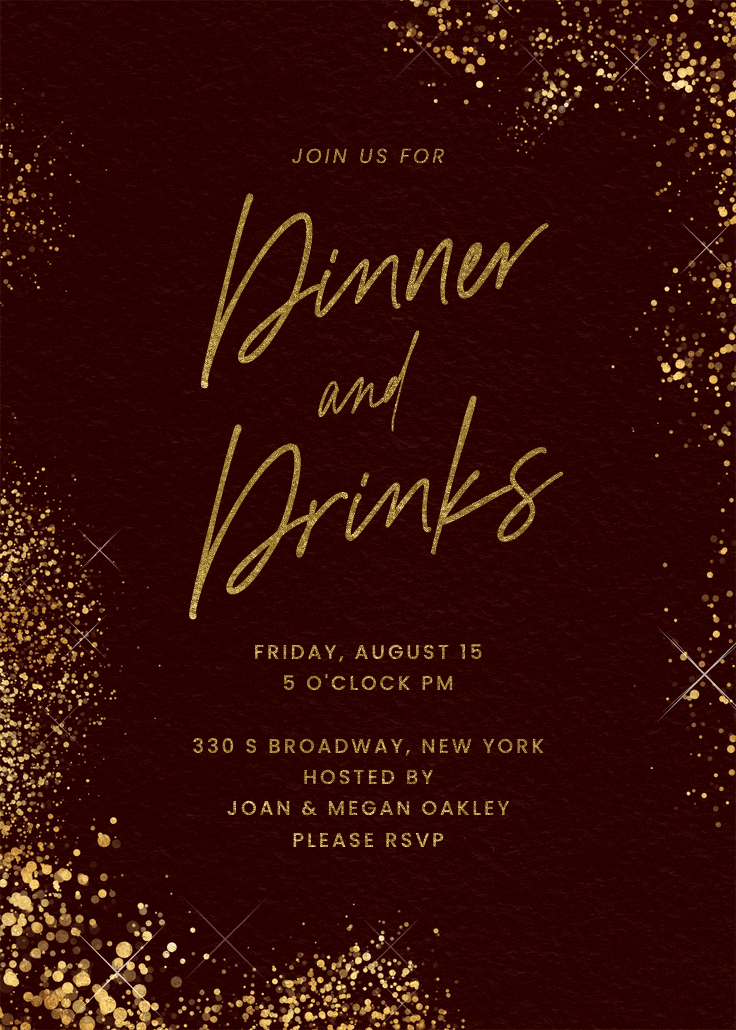 Glitter Mist - Dinner Party Invitation Template (Free) | Greetings Island